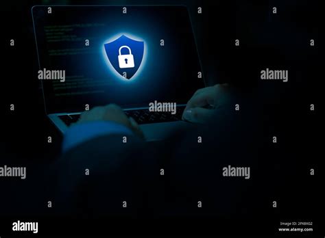 cybersecurity danger online data fraud or identity theft lock to