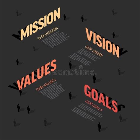 Business Mission Vision Values And Goals Concept Stock Vector
