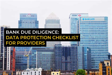 Bank Due Diligence Data Protection Checklist For Providers