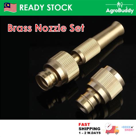 Agrobuddy Solid Brass Spray Nozzle With Hose Plug Connector For Garden