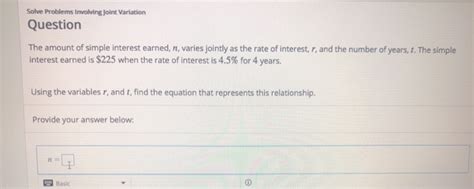 Solved Solve Problems Involving Joint Variation Question The