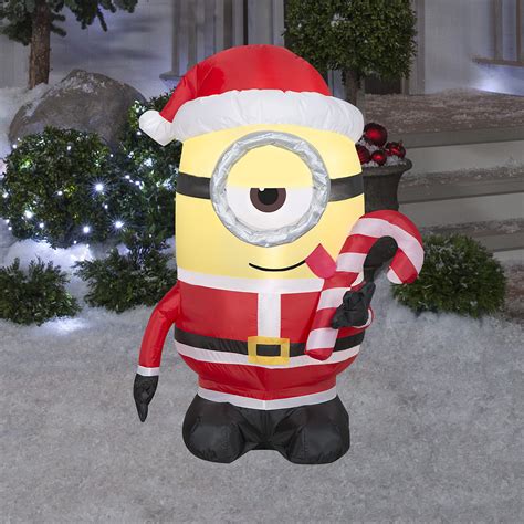 Gemmy Christmas Airblown Inflatable Inflatable Minion Stuart Licking Candy Cane 3 5 Ft Tall