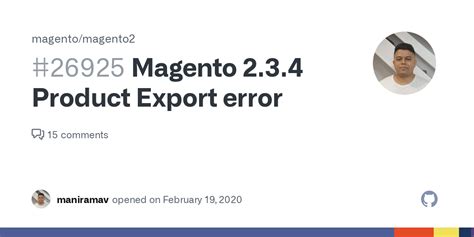 magento 2 3 4 product export error · issue 26925 · magento magento2