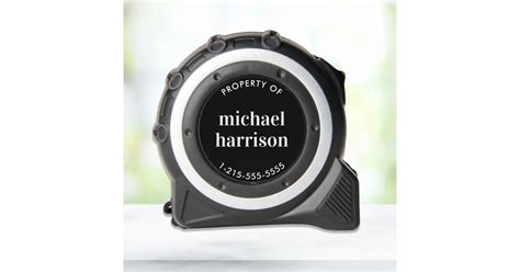 Modern Personalized Black Tape Measure Zazzle