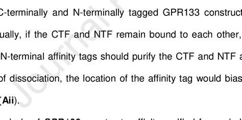 the gpr133 ntf dissociates from the ctf at the plasma membrane