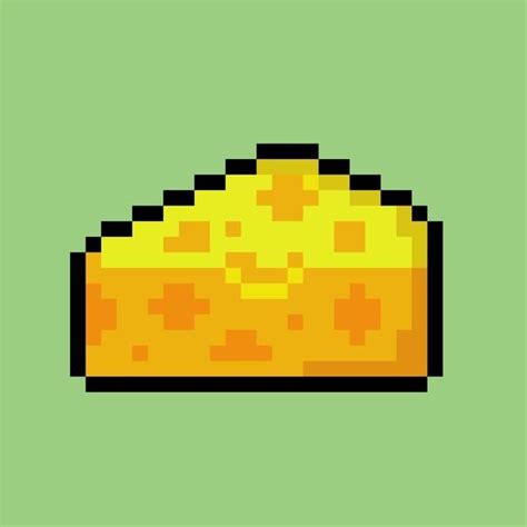 Slice Of Cheese With Pixel Art Style Pixel Cheese Minecraft Cheese
