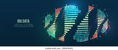 Visualization Large Amounts Data Form 3d เวกเตอร์สต็อก ปลอดค่า