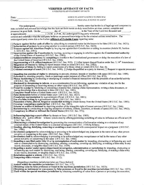 Verified Affidavit Of Criminal Facts Pdf Fraud Perjury