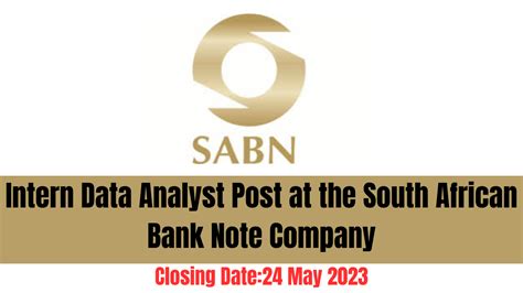 Intern Data Analyst Post At The South African Bank Note Company