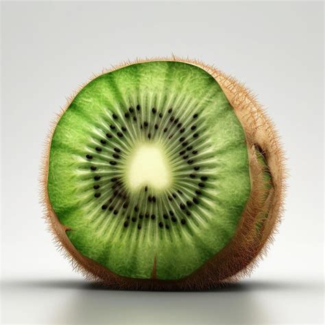 Premium Ai Image A Close Up Of A Kiwi Fruit With A White Background