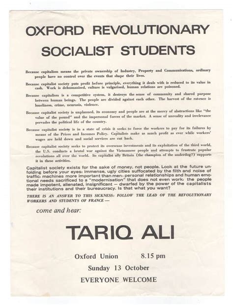 Come And Hear Tariq Ali Andrew Whitehead