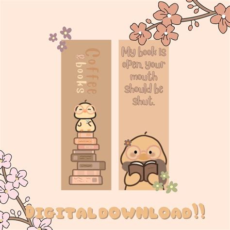 Digital Cute Duck Bookmarks Cute Bookmarks Book Lovers Bookmark T For Readers Etsy