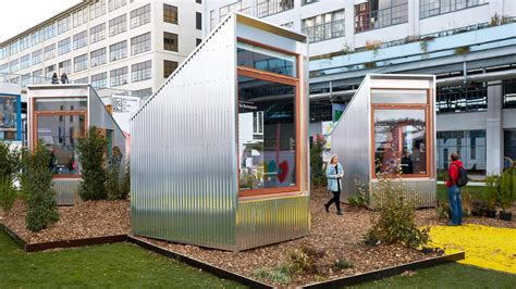 Dutch Invertuals Designs Tiny Offices From Corrugated Aluminium Plates