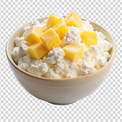 투명 한 배경 에 분리 된 파인애플 조각 이 있는 크림 의 그 프리미엄 Psd 파일