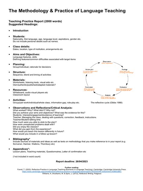 Teaching Practice Report Guidelines Pdf