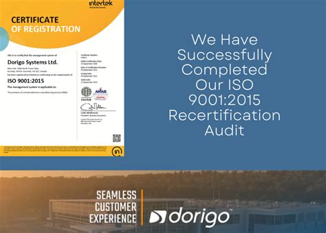 Dorigo Systems Successfully Completes Iso 90012015 Recertification