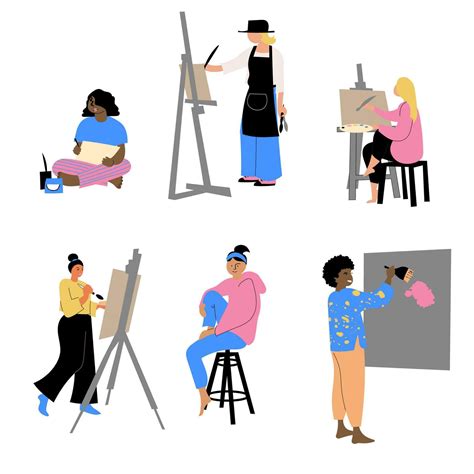 Set Concept Artist With Molbert 29172599 Vector Art At Vecteezy