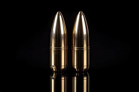 Premium Ai Image Close Up Of Bullets On Black Background With Reflection Premium Ai Image Close Up Of Bullets On Black Background With Reflection