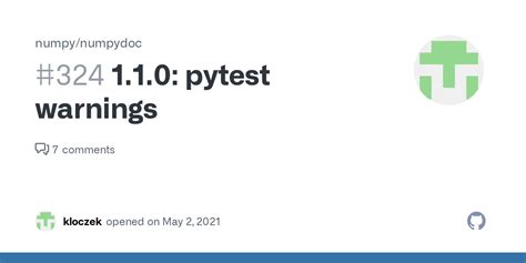 110 Pytest Warnings · Issue 324 · Numpynumpydoc · Github