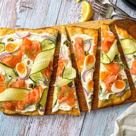 Smoked Salmon Breakfast Flatbread Recipe Weekday Pescatarian