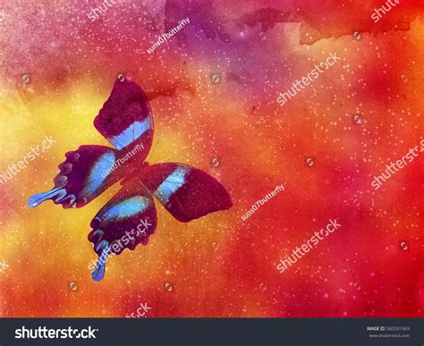 Butterfly Flying Watercolor Stock Illustration 560591569 Shutterstock