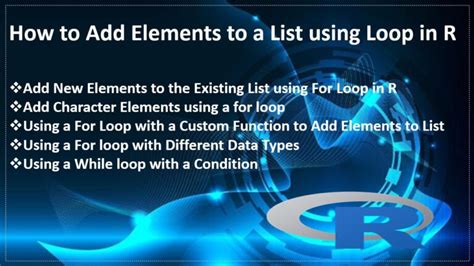 how to add elements to a list using loop in r spark by {examples}