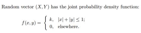 Solved Random Vector X Y Has The Joint Probability Chegg