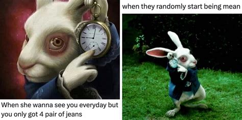The “white Rabbit Pointing At A Clock” Meme Explained Origins Meaning