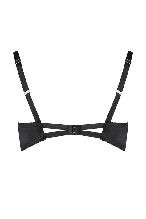 Tulip Black Satin Open Bra Cadolle