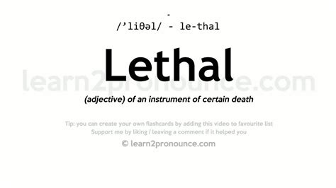 Pronunciation Of Lethal Definition Of Lethal Youtube