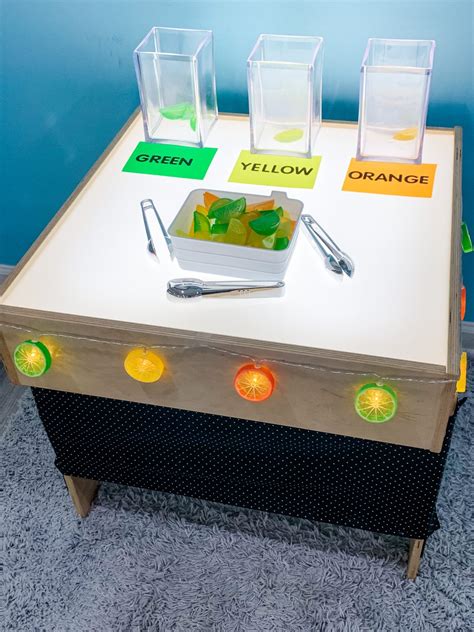 Light Table Color Sorting Activities