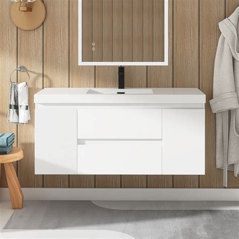Latitude Run® Cathlene 48 Single Sink Wall Mounted Bathroom Vanity
