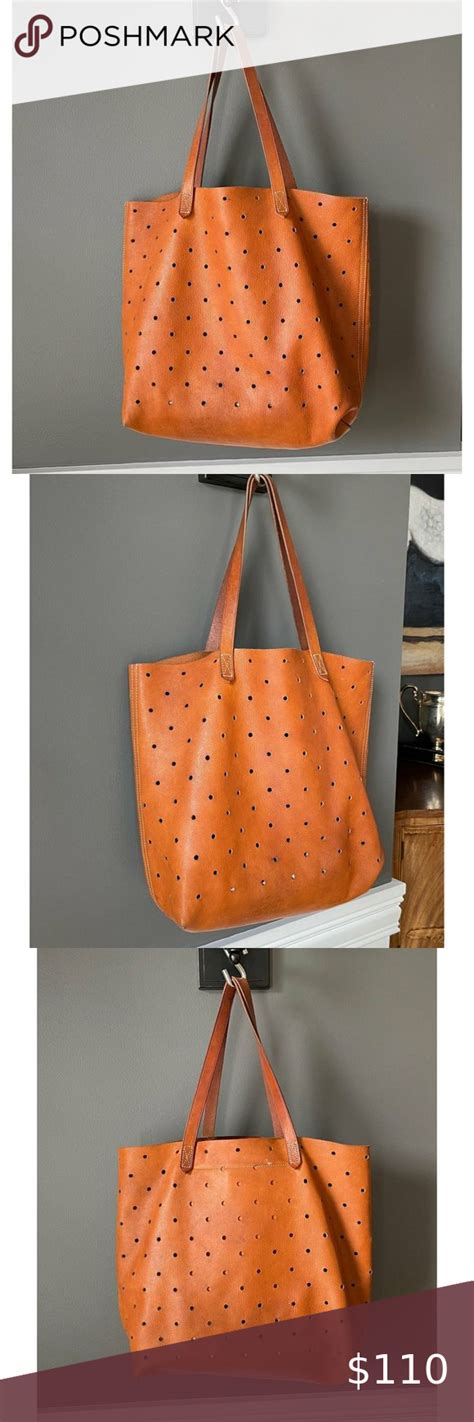 Madewell The Holepunch Transport Tote Leather Shopper Bag Purse Rare