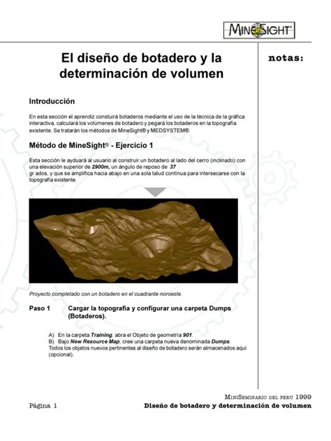 Diseño De Botadero Y Volumen Pdf Point And Click Medida Geométrica