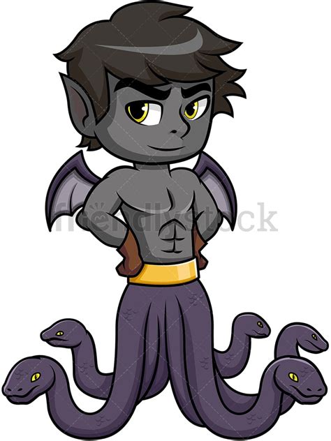 Greek Monster Typhon Cartoon Vector Clipart Friendlystock