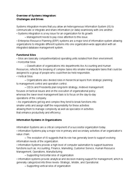 Itec54 System Integration And Architecture 1 Overview System