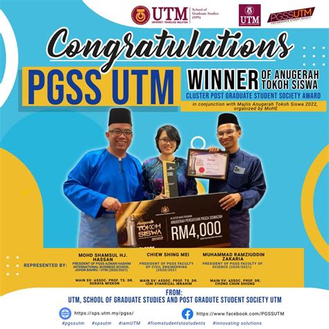 Pgss Utm Menang Anugerah Persatuan Pasca Siswazah Di Majlis Anugerah