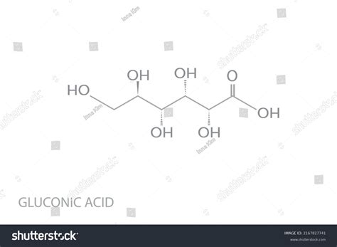 Gluconic Acid Molecular Skeletal 3d Chemical Stock Vector Royalty Free 2167827741 Shutterstock