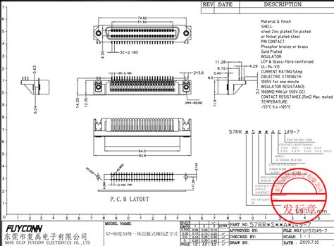 14 Pin Female Right Angle Pcb Low Profile Rj21 Connector With Board