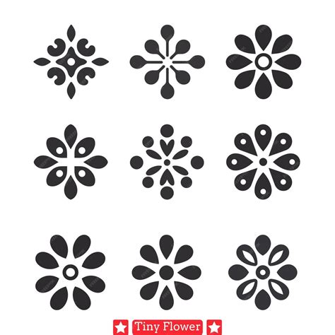Premium Vector Whispering Blossoms Ethereal Tiny Flower Silhouette Vector Set