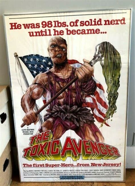 Original Vintage The Toxic Avenger 1984 Framed Movie Poster Troma 27x41