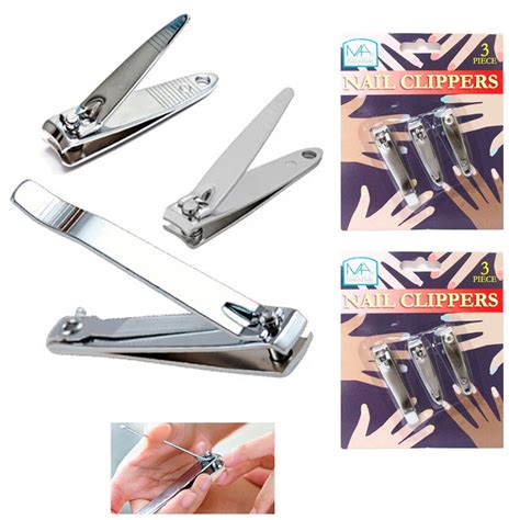 6 Nail Clippers Stainless Steel Fingernails Trimmer Toenails Manicure