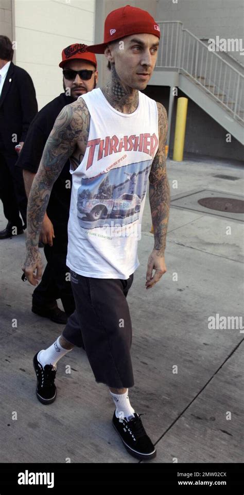 Blink 182 Drummer Travis Barker Greets Fans And Signs Autographs As He