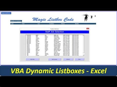 Listbox VBA Code Awesome Userform Listbox YouTube
