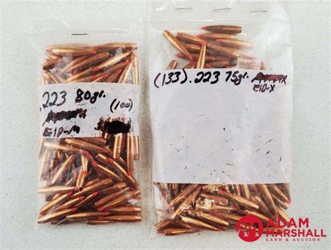Bullets Hornady 223 80 Gr Eld M 100 75 Gr Eld X 133 Adam Marshall Land And Auction Llc