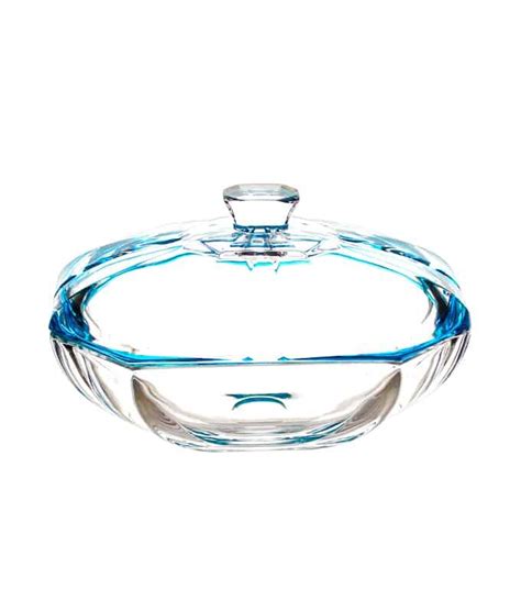 Crystal Oval Candy Box Large Turquoise House Dluxe