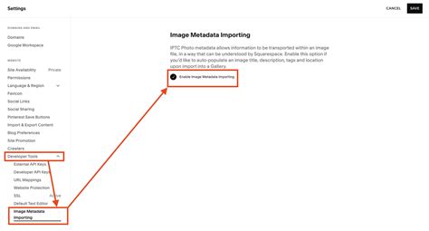 Importing Image Metadata On Squarespace