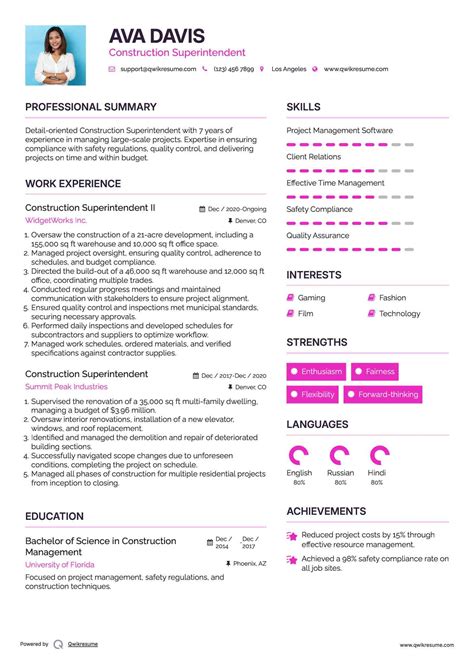 10 Construction Superintendent Resume Samples And Templates For 2025