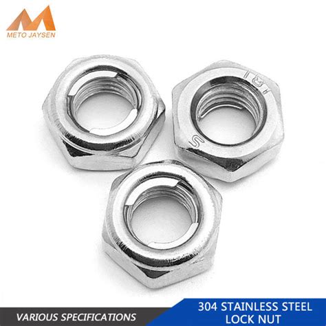 304 Stainless Steel Hex Lock Nut Self Locking Locknut Hexagon Head Locking Nut M3 M4 M5 M6 M8