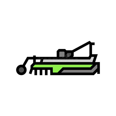 Mower Cutter Tractor Color Icon Vector Illustration Stock Vector